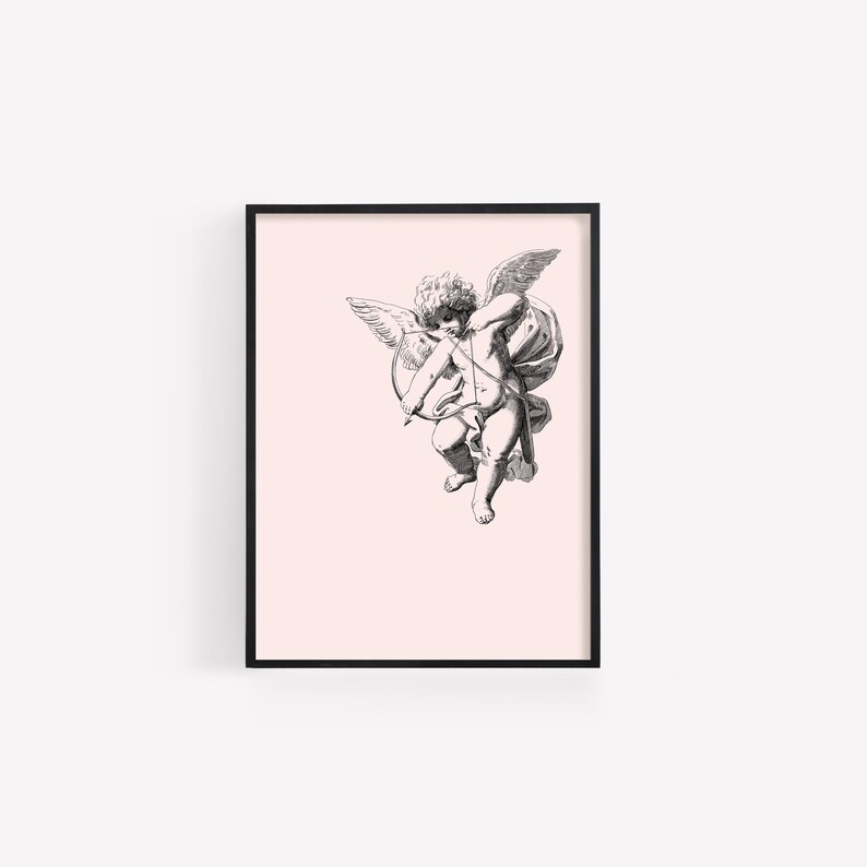 Minimalist Cupid Print Printable Valentines Day Decor Cupid - Etsy