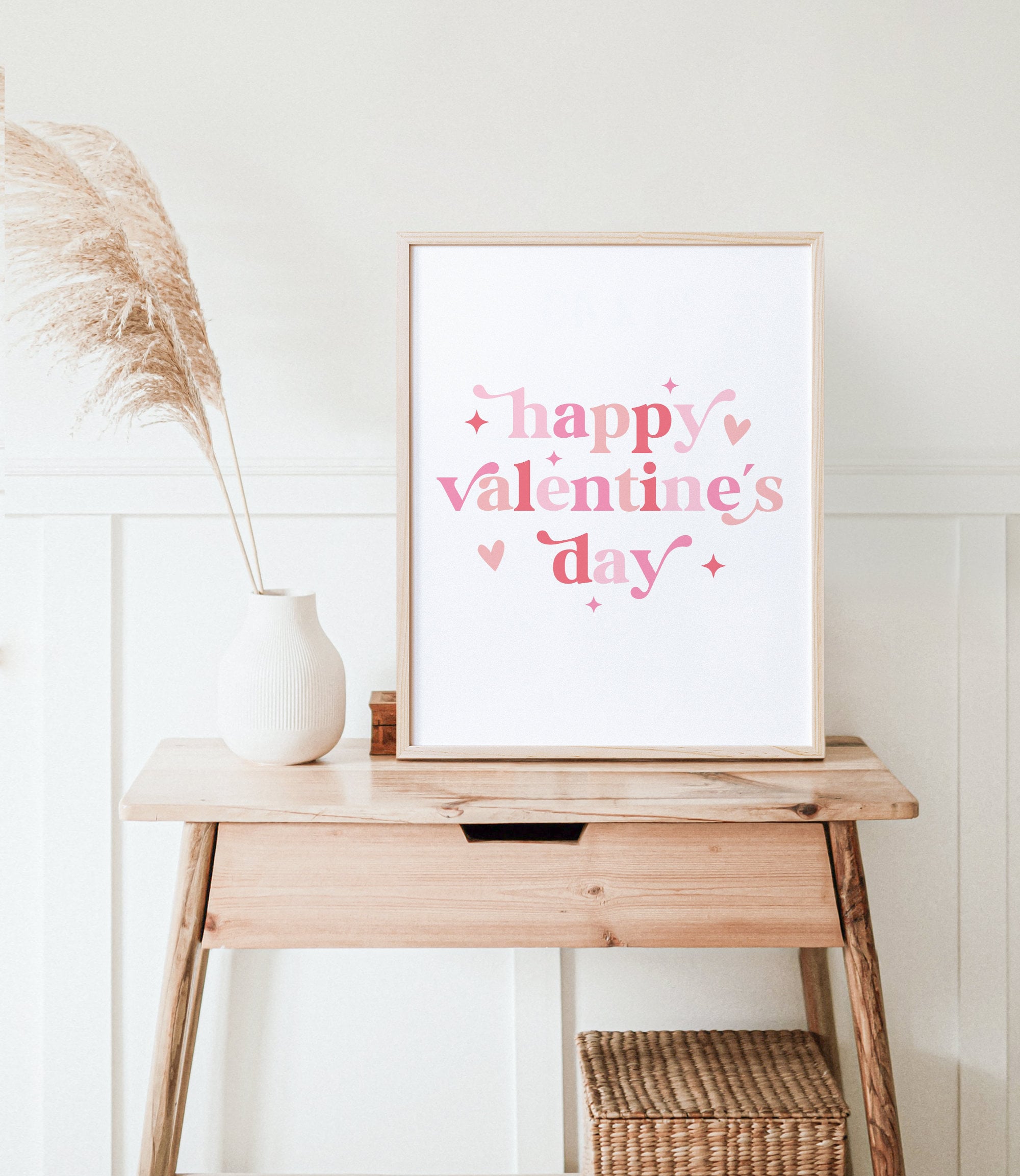 Valentines Day Printable Wall Art Happy Valentines Day Sign - Etsy