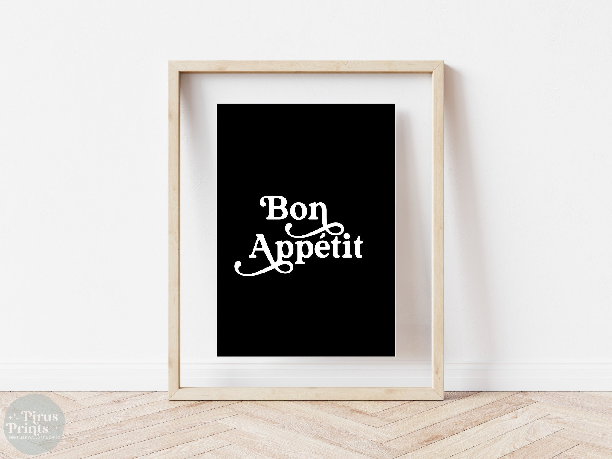 Bon Appetit Print Printable Kitchen Wall Art Dining Room - Etsy
