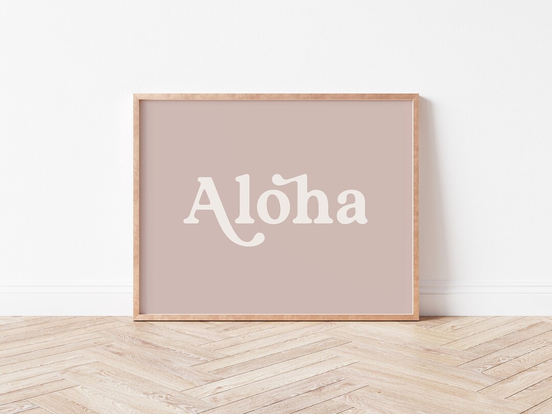 Aloha Print, Pink Aloha Printable Wall Art, Hawaii Decor, Beach House ...
