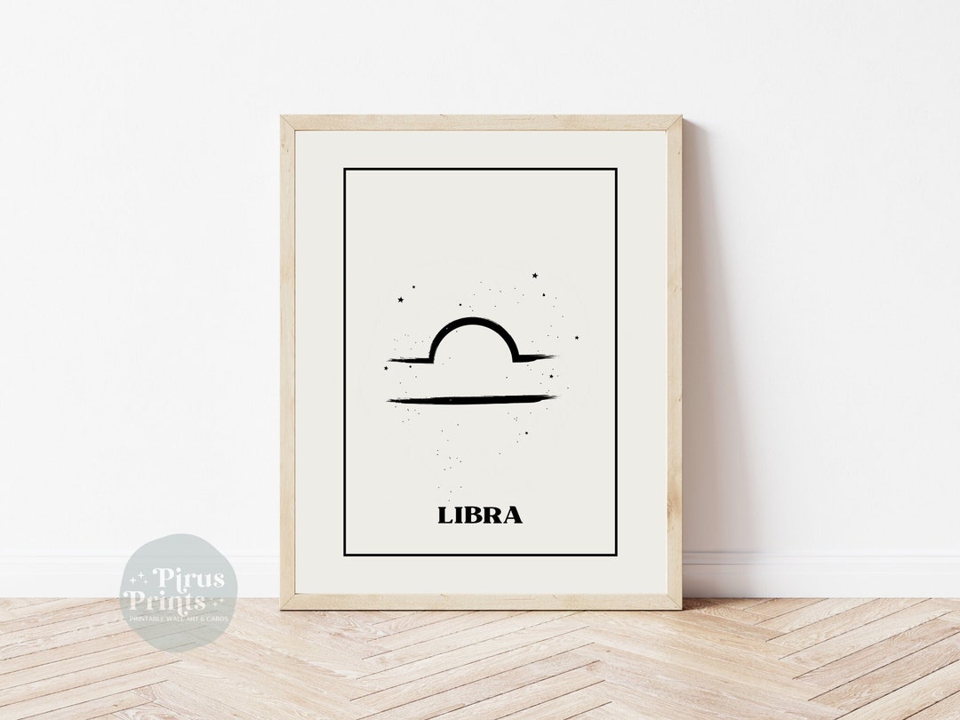 Libra Zodiac Print, Minimalist Astrology Art (digital Download) - Etsy