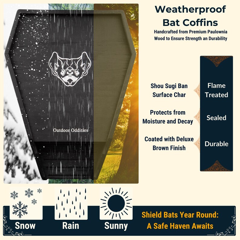 Outdoor Oddities Coffin Bat House - Attract Bats Easily Weatherproof ...