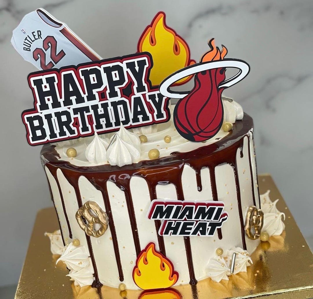 Cake Decoration // Customs Order // NBA // Hits // Miami - Etsy