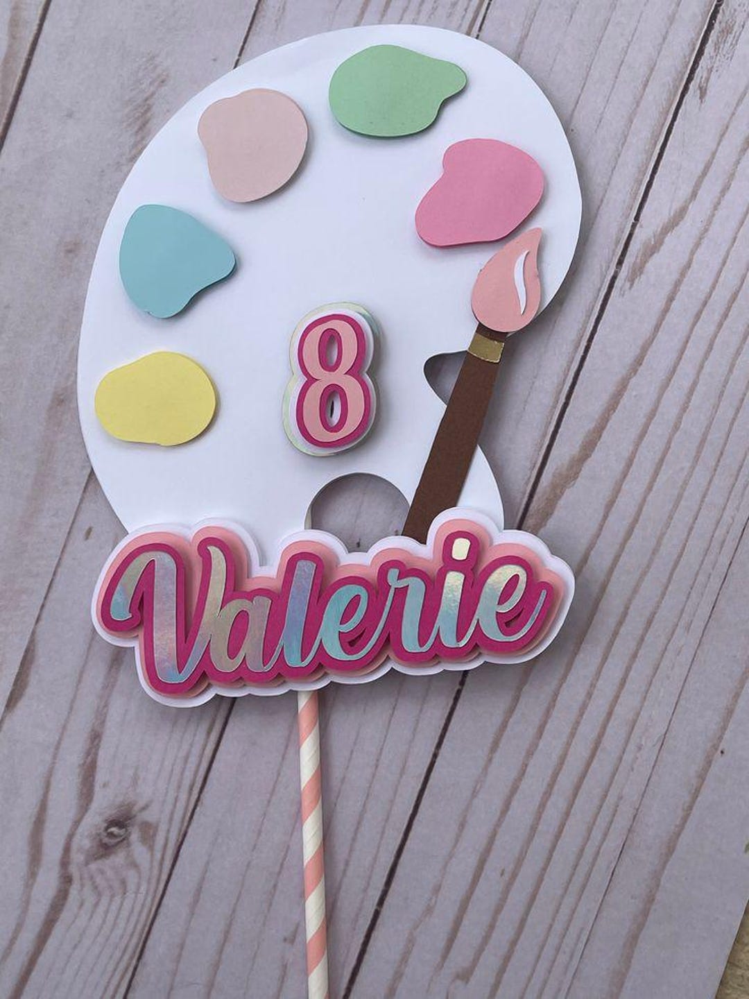 Party Supplies Cake Topper // Paint Cake Topper // Art Cake Topper - Etsy