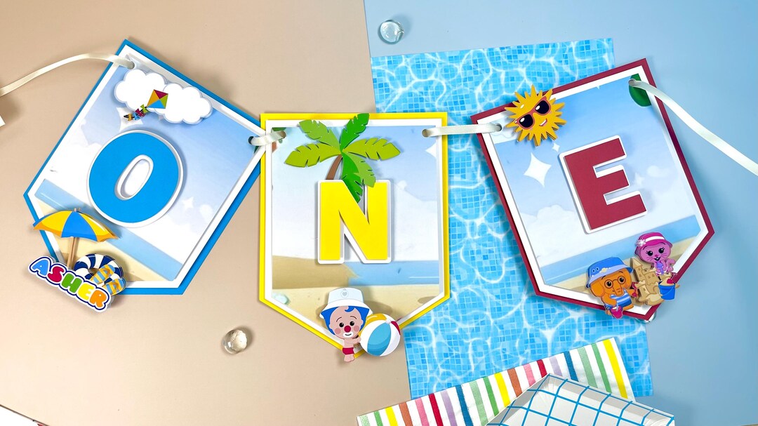 One Banner // Party Supplies Cake Topper // Cake Topper // Plim Plim ...