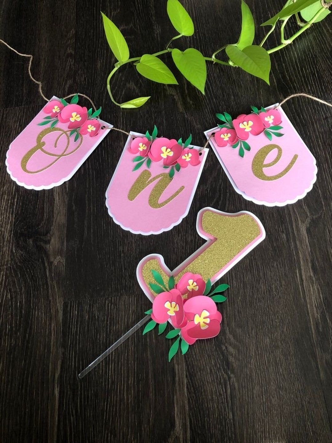 Orchid Banner, 1st Birthday Orchid Party Pack, Orchid Banner, High ...