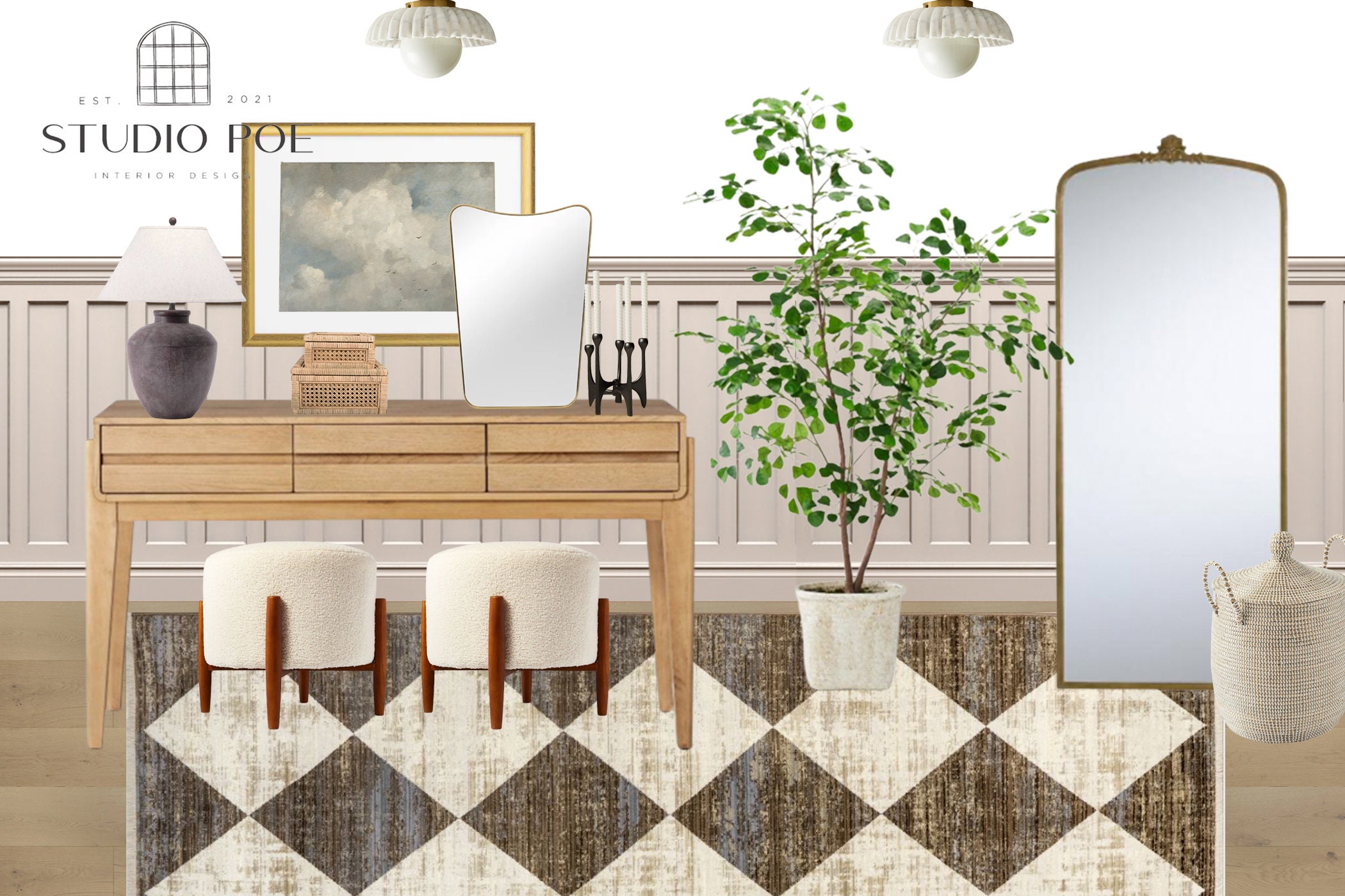 Entryway Custom Moodboard | Custom Interior Design | Virtual Design ...