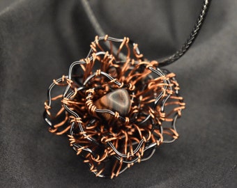Copper IUD Necklace or Pin. Homemade Out of Wire, Beads and Chain by ...