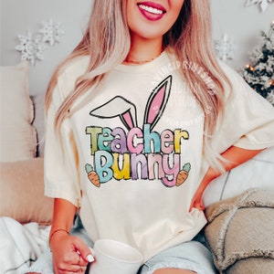 Easter Teacher Bunny Png Sublimation Design Download, Easter Day Png ...