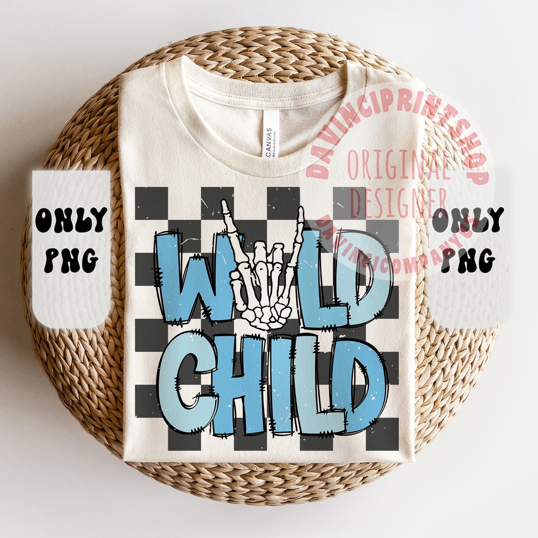 Wild Child Checkered Sublimation File, Toddler Png Design, Shirt for ...