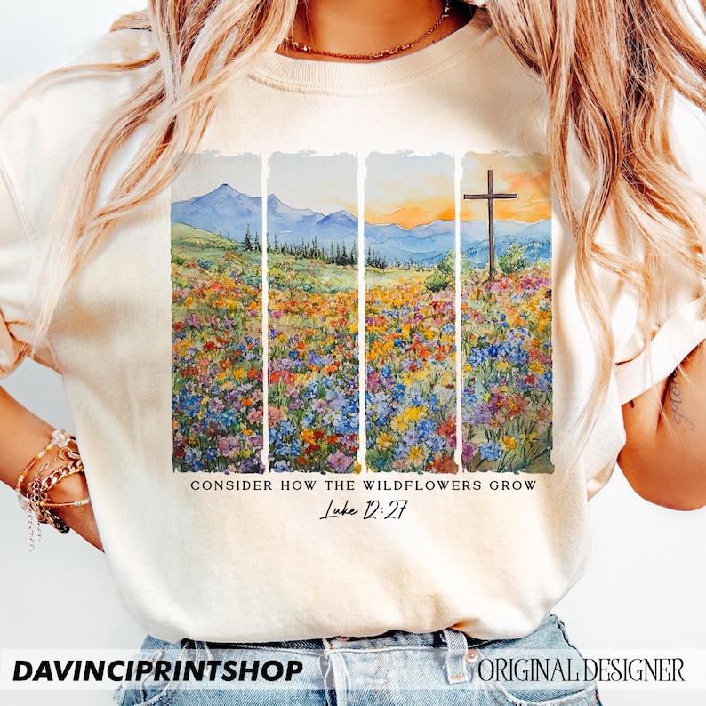 Consider the Wildflowers Christian PNG, Watercolor Aesthetic Christian ...