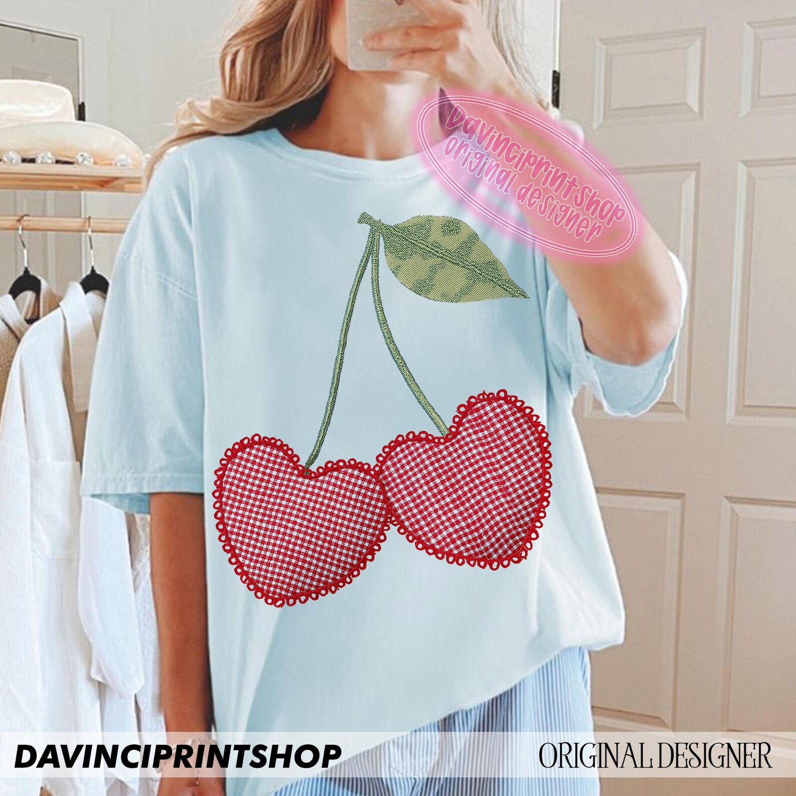 Preppy Trendy Patchwork Cherry Png, Cute Aesthetic Design, Cherries Png ...