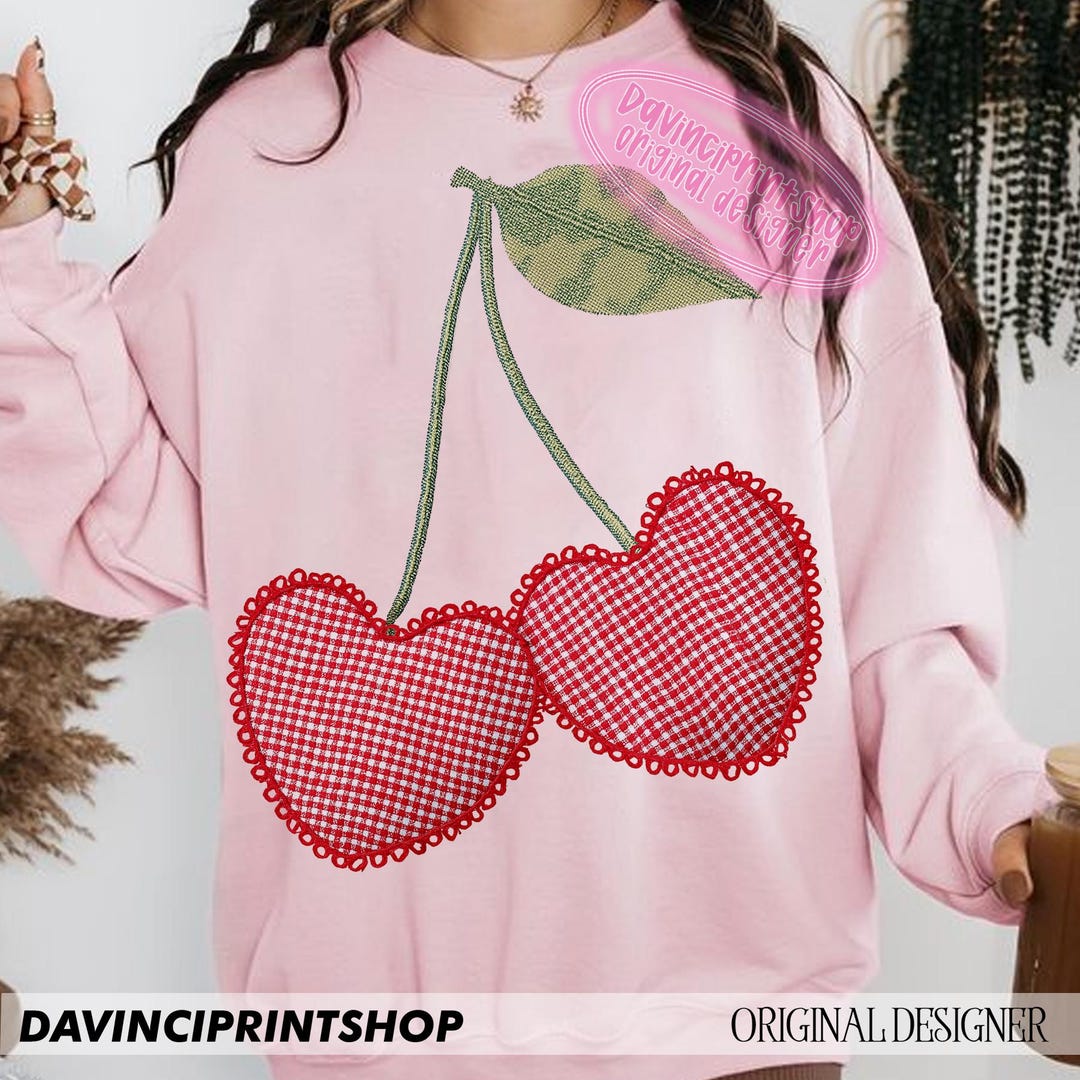 Preppy Trendy Patchwork Cherry Png, Cute Aesthetic Design, Cherries Png ...
