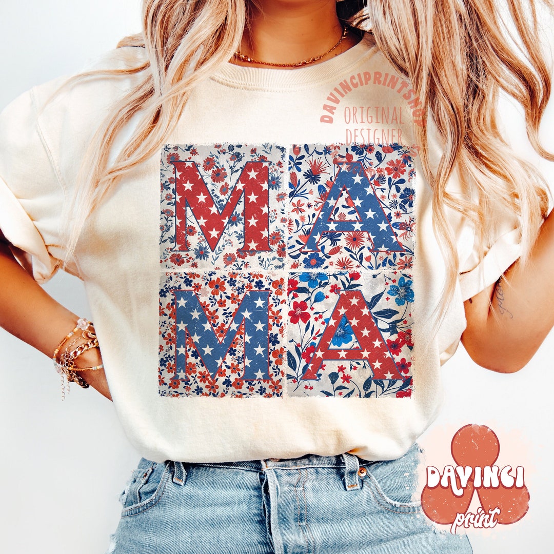 4th of July PNG, Retro Boho Mama Png, Fourth of July Png, Mama ...