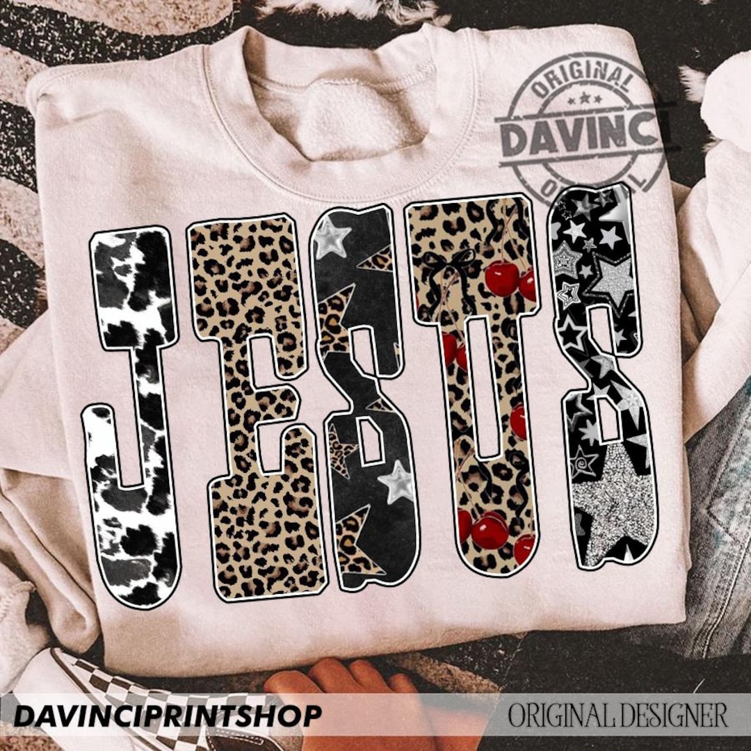 Retro Western Letter Jesus PNG, Christian Sublimation Design, Vintage ...