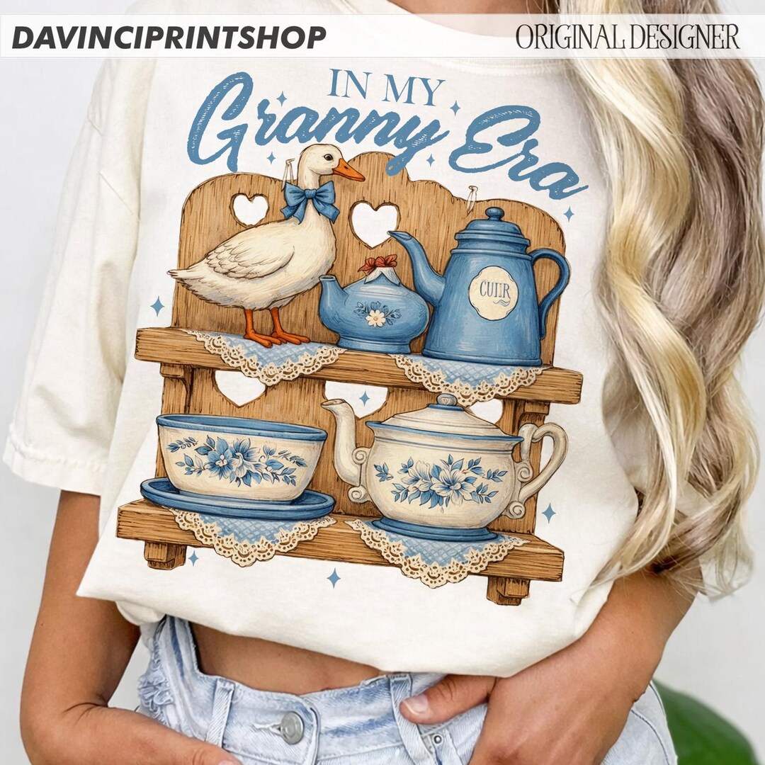 In My Granny Era PNG, Vintage Goose Kitchen Art, Grandma Core ...
