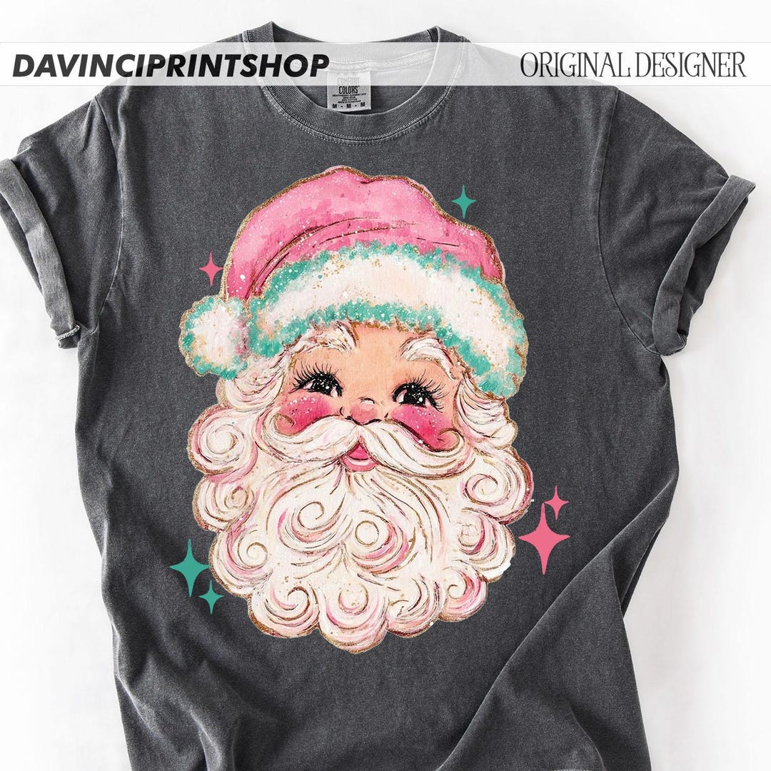Hand-painted Retro Santa Design, Cute Christmas Png, Hand Drawing ...