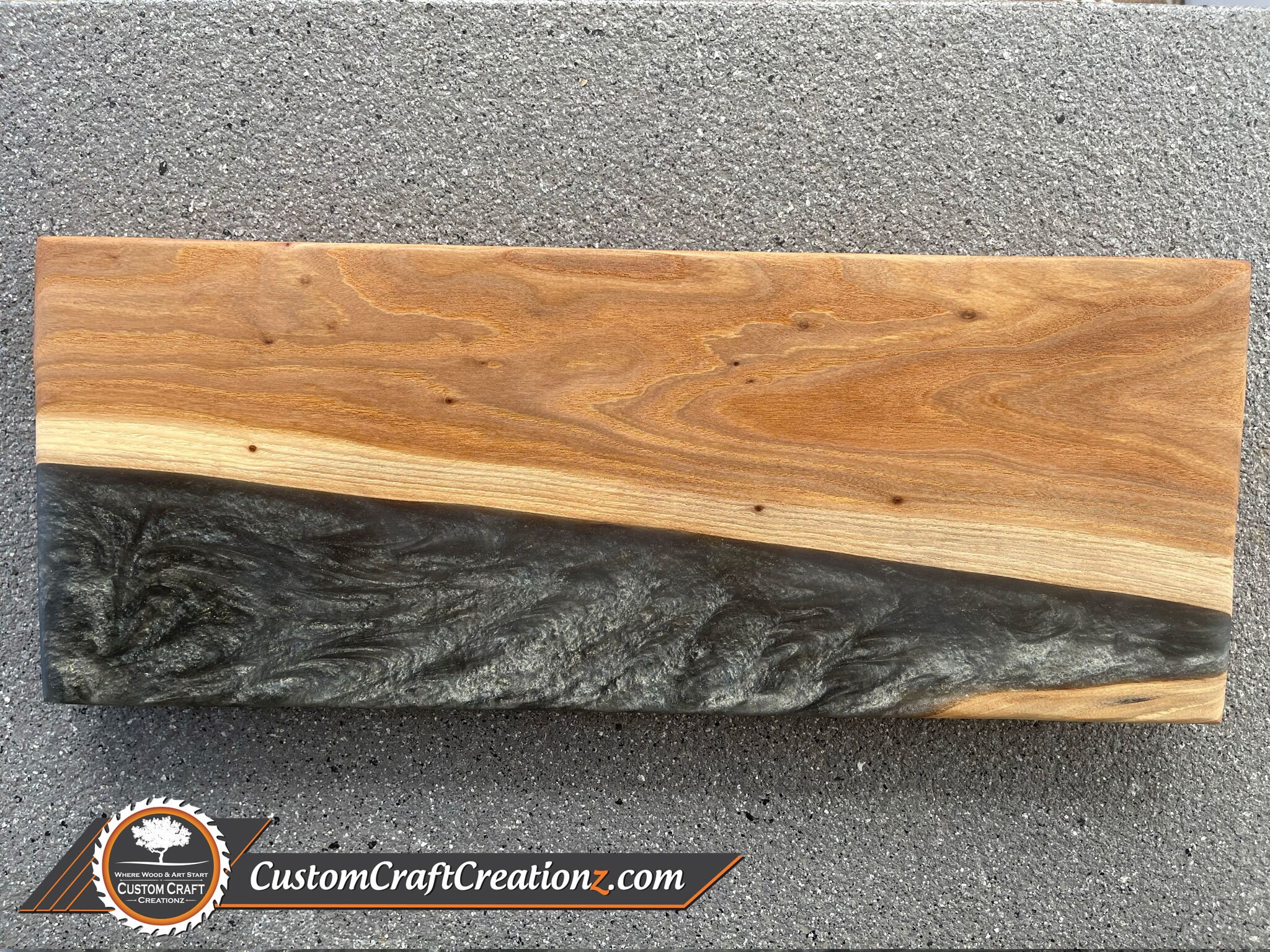 STANDARD: Cherry / Sumi Black and Taba Gold Pearl Epoxy Serving Board ...