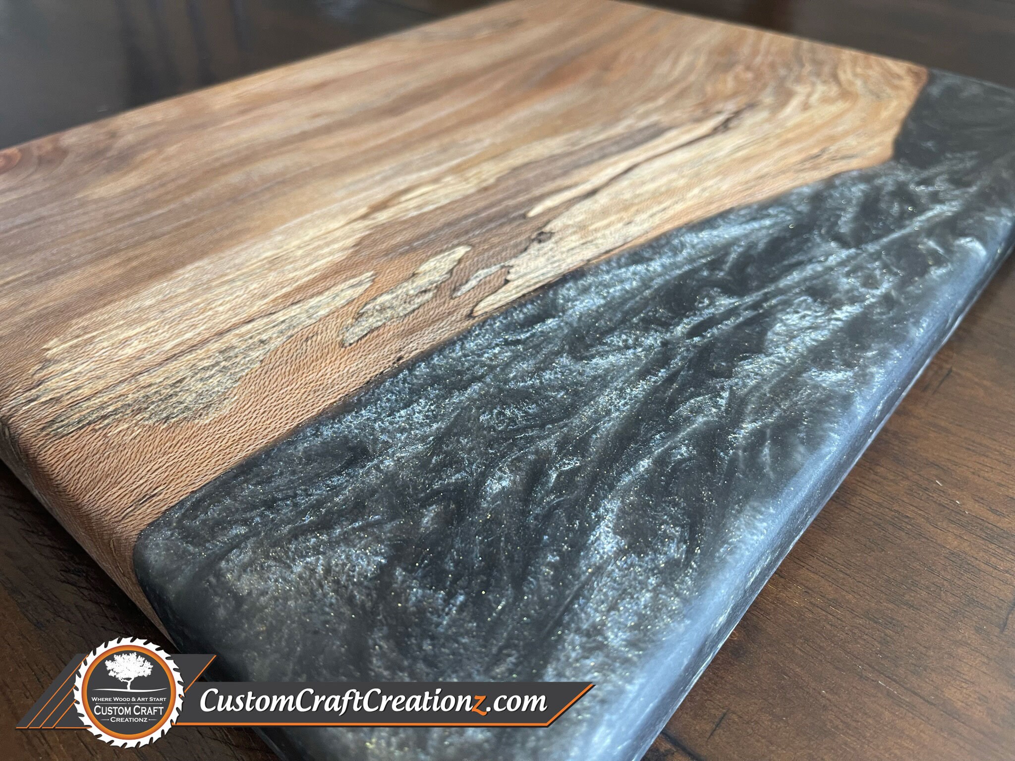 MEDIUM CUSTOM: English Walnut Wood / Sumi Black-storm Gray-tara Gold ...