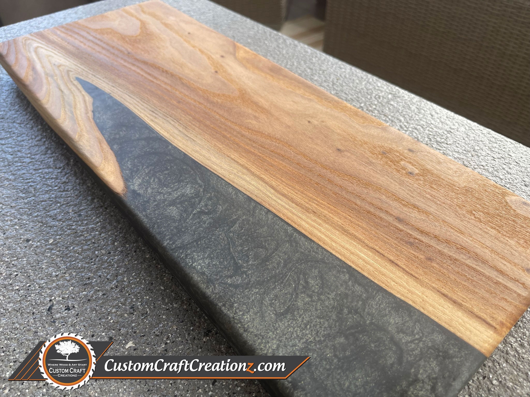 STANDARD: Cherry / Sumi Black and Taba Gold Pearl Epoxy Serving Board ...