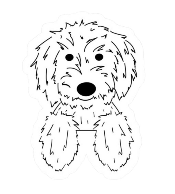 Coloring Pages Goldendoodle Digital Downloadable Coloring Pages Etsy
