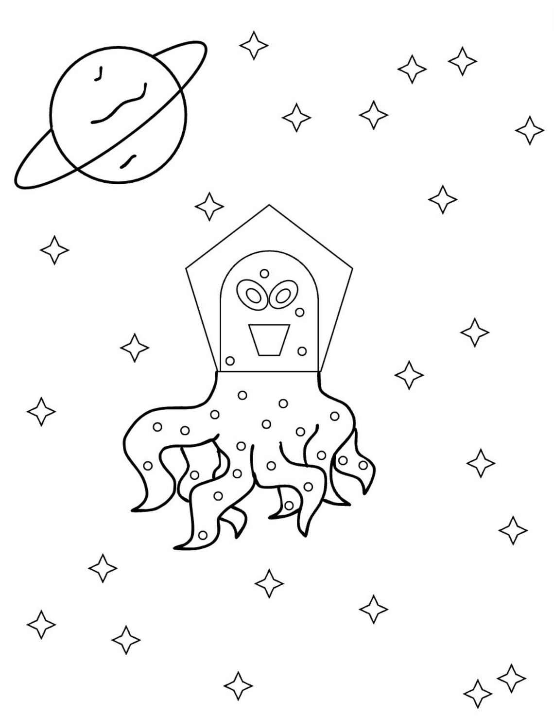Coloring Pages | Outer Space | Aliens | Digital, Downloadable Coloring ...