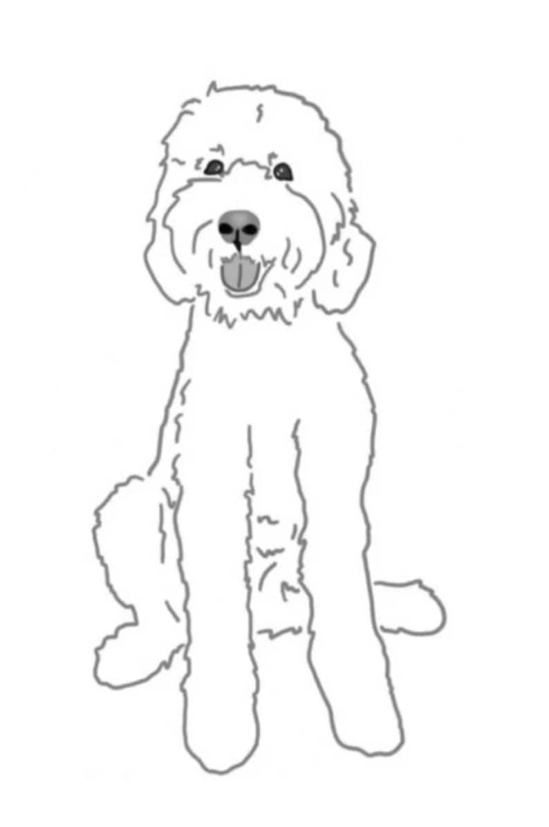 Coloring Pages Goldendoodle Digital Downloadable Coloring Pages Etsy
