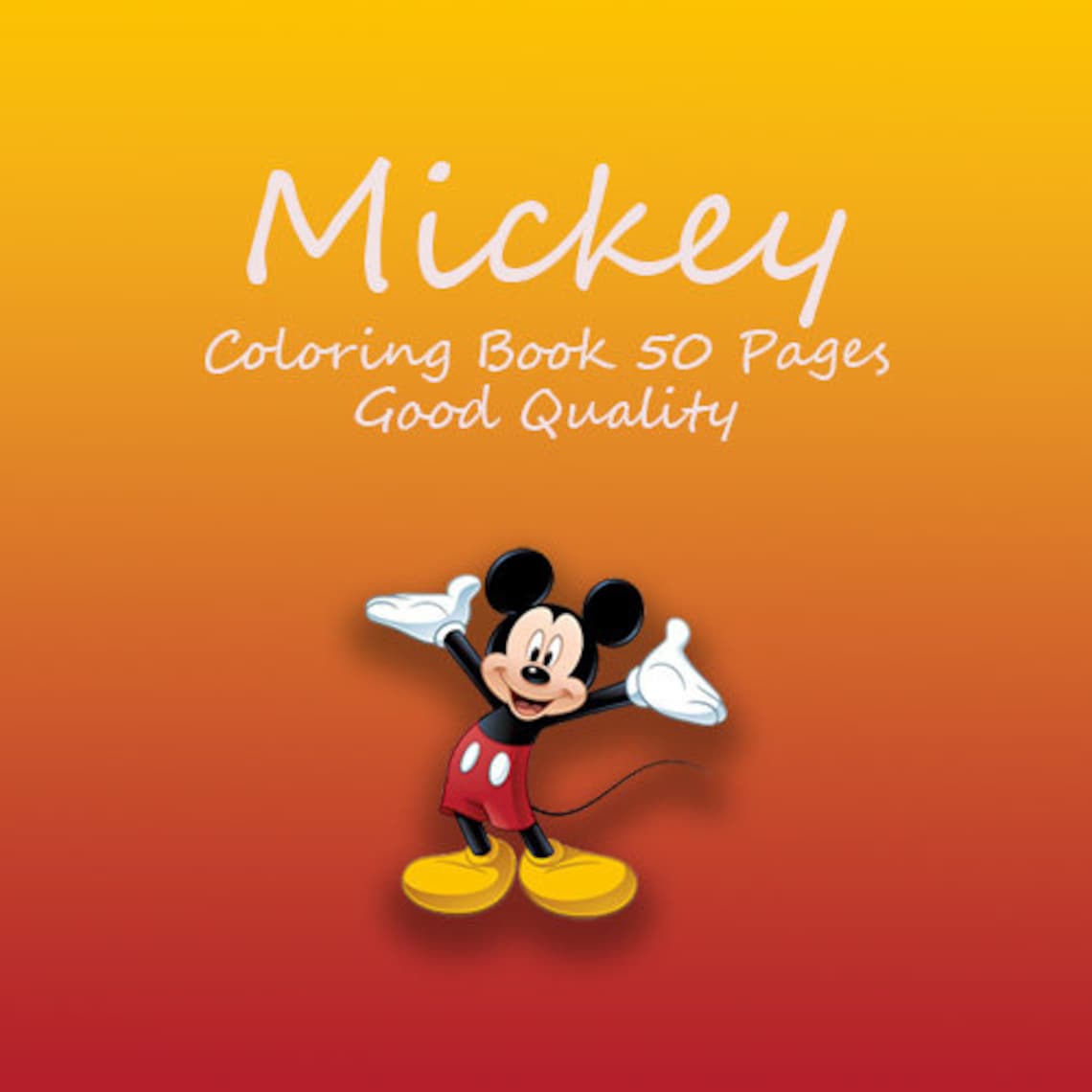 Mickey Mouse Coloring Pages- 50 Page Coloring Book With Cover - Etsy