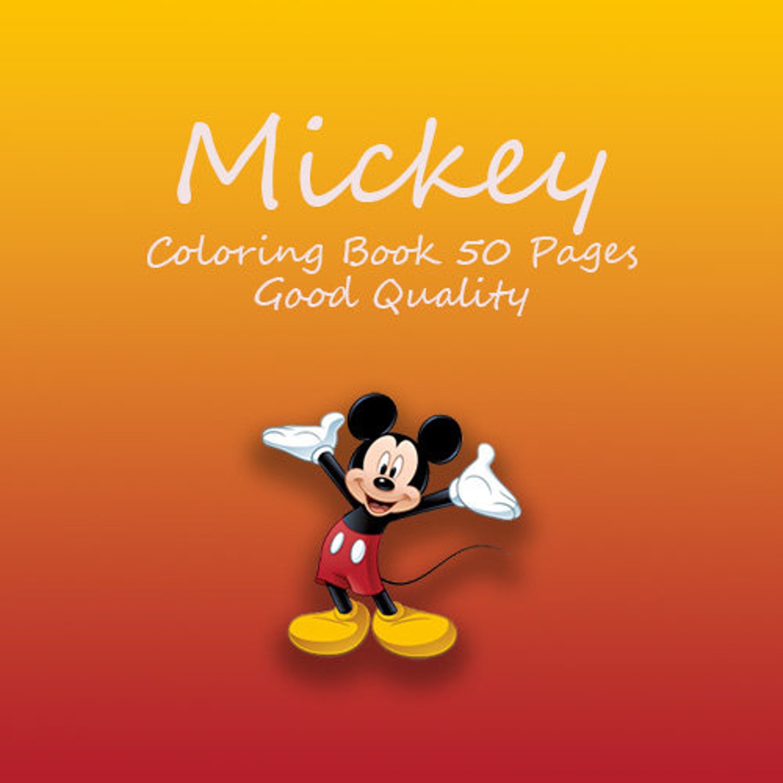 Mickey Mouse Coloring Pages- 50 Page Coloring Book With Cover - Etsy