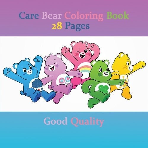 Care Bear Coloring Book- 28 Page Coloring Book With Cover - Etsy