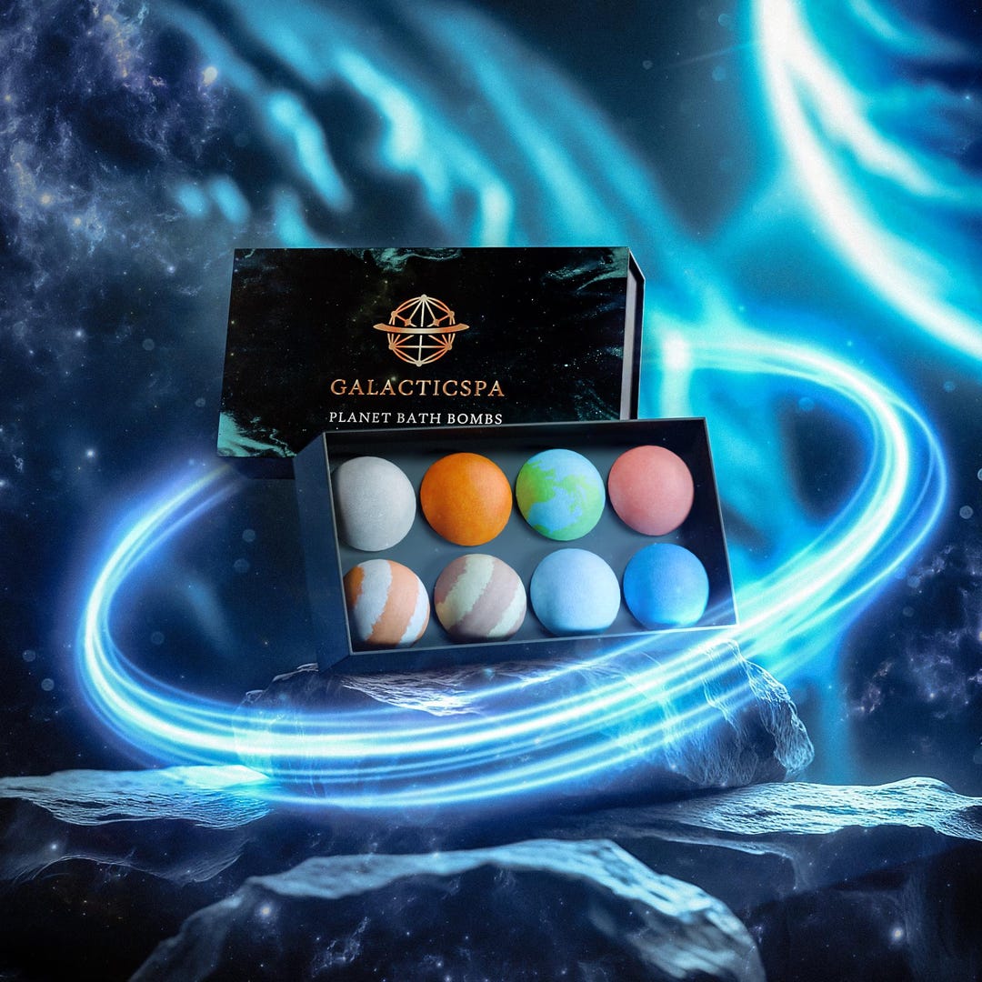 Planet Bath Bombs Gift Set - Aromatherapy Essential Oils, Vegan ...