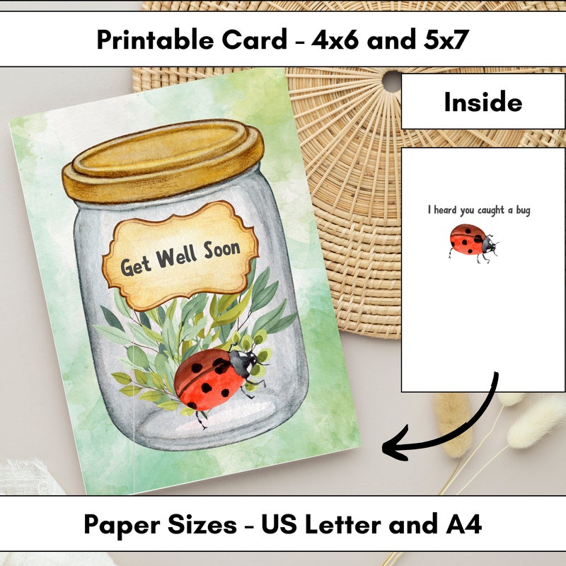 Bug Get Well Card - Etsy