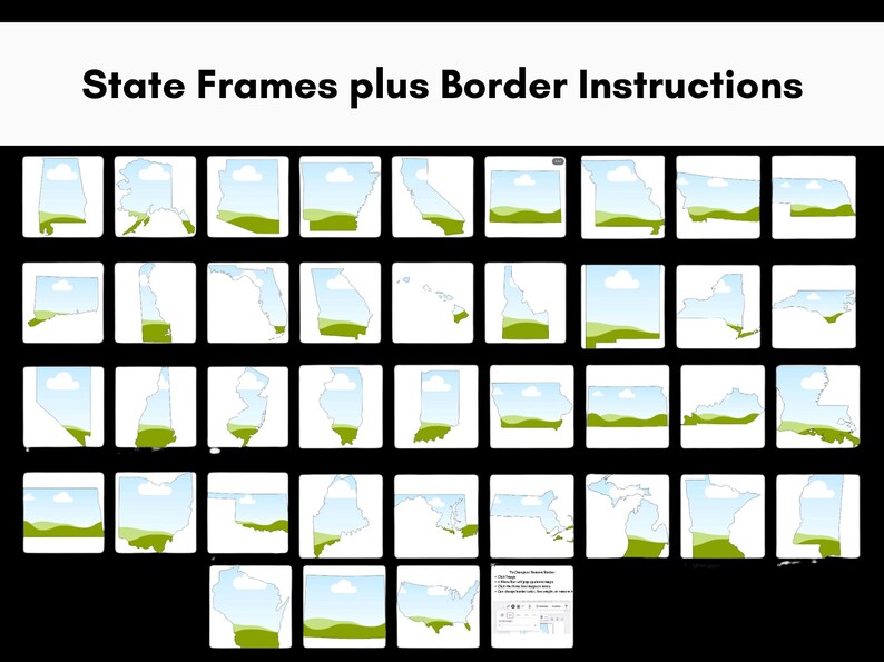 US State Map Frames Canva Template | DIY Teacher Gifts (digital ...