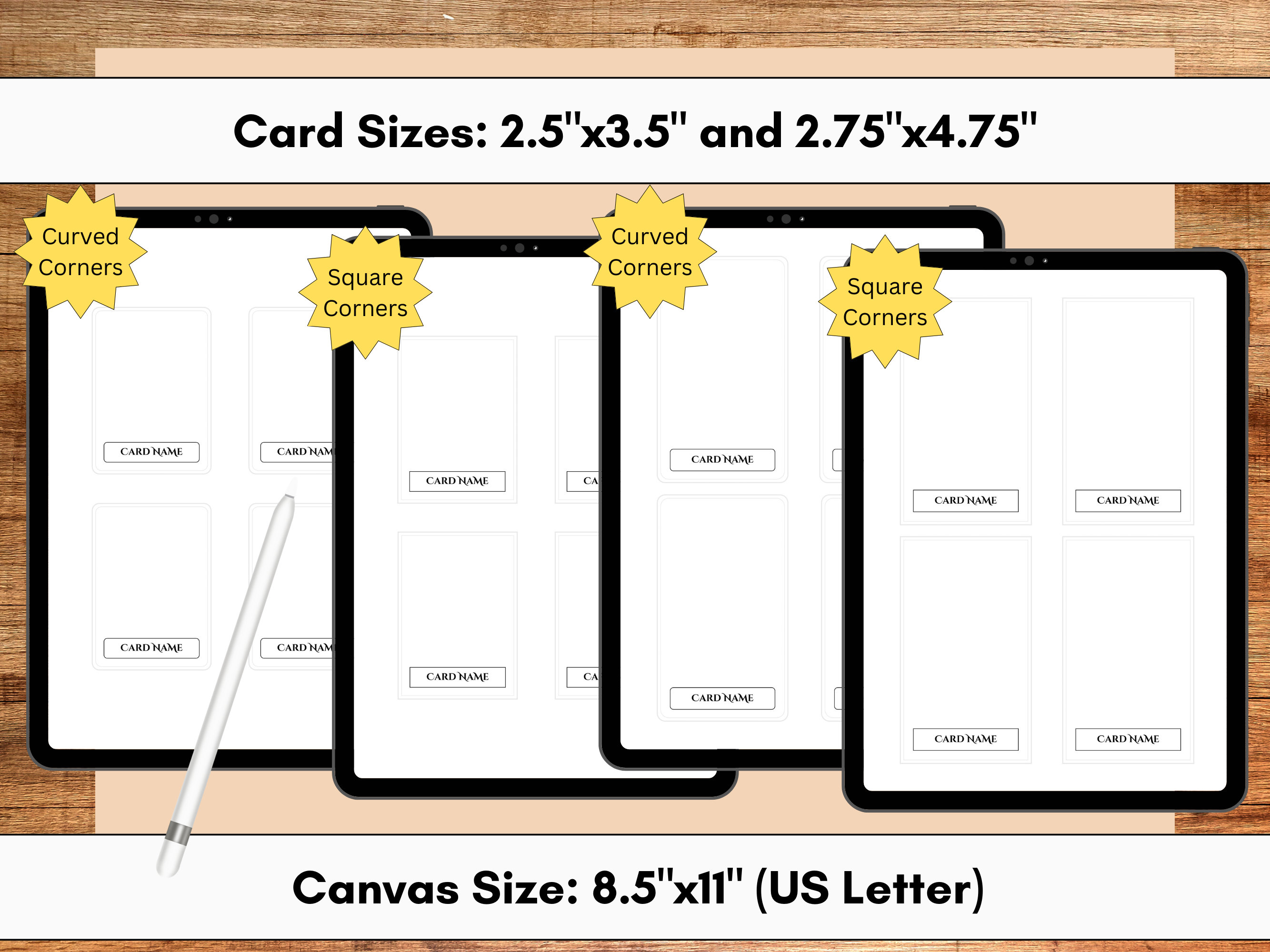 Procreate Tarot & Oracle Card Templates: Standard Sizes, Commercial Use ...