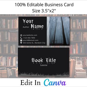 Customizable Thriller Horror Business Card Template With QR Code, 3.5x2 ...