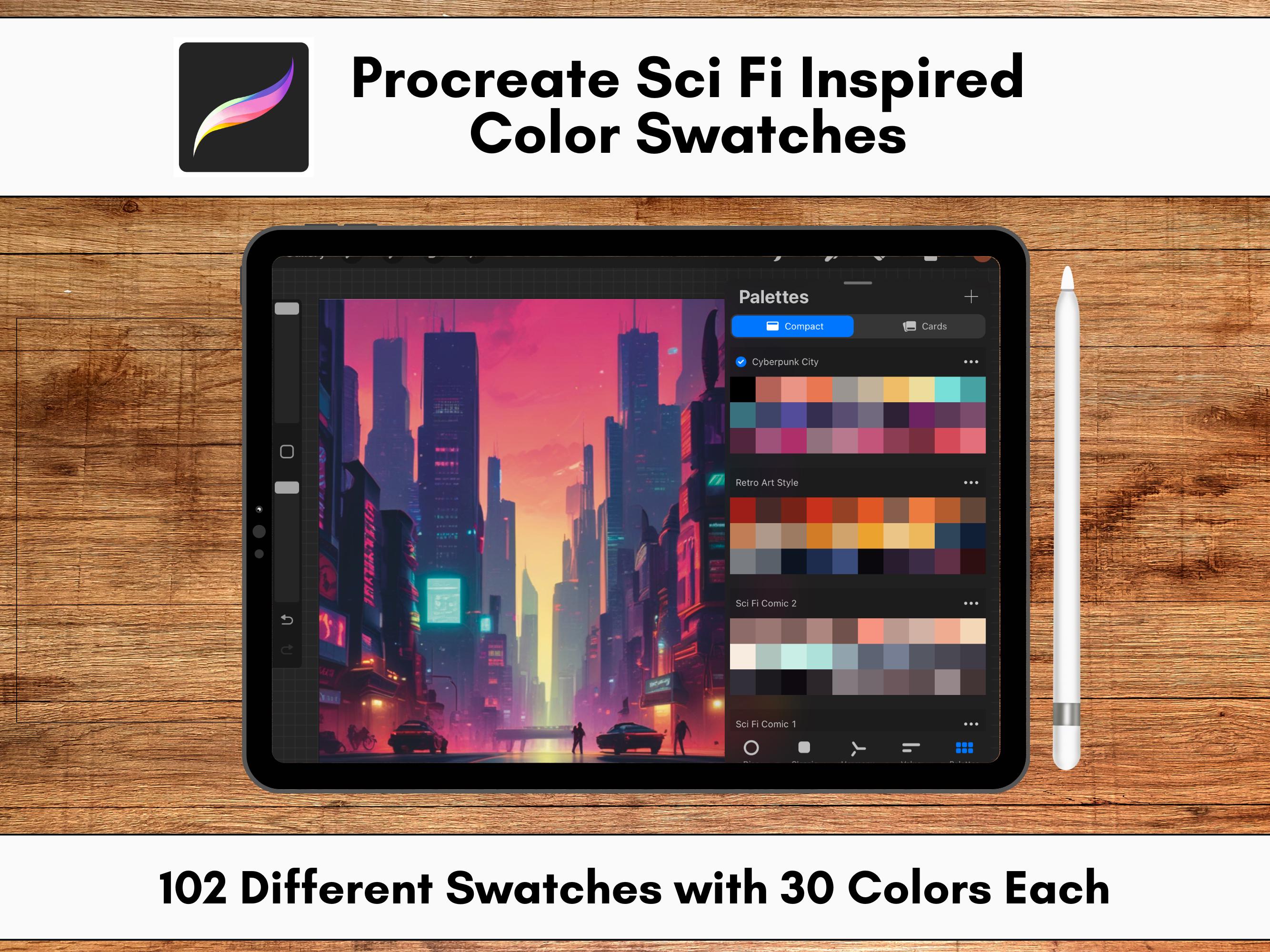 Sci-fi Color Palettes for Procreate: 102 Digital Swatches - Instant ...