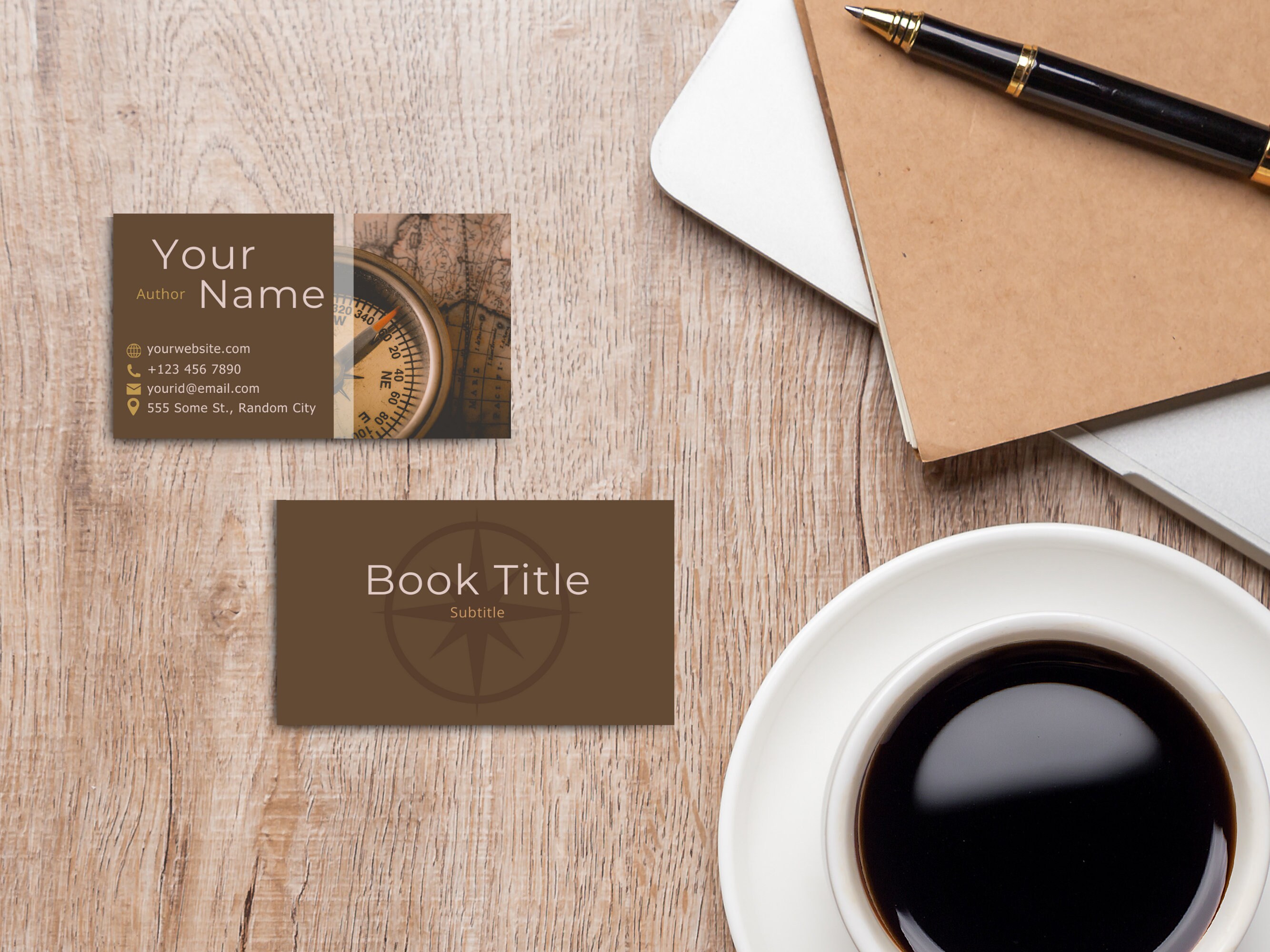 Professional Author Business Card Template Bundle 10 Cards Fully ...