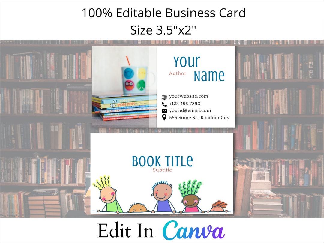 Children's Book Author Business Card Template: Editable Canva Design - Etsy