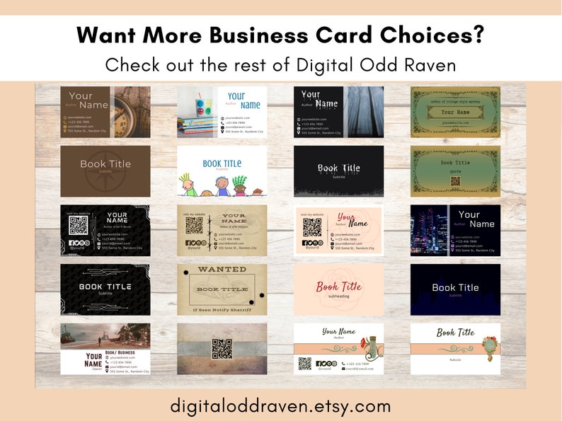 Customizable Thriller Horror Business Card Template With QR Code, 3.5x2 ...