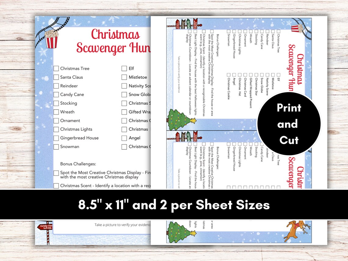 Christmas Scavenger Hunt Printable | Fun Family Activity | Checklist ...