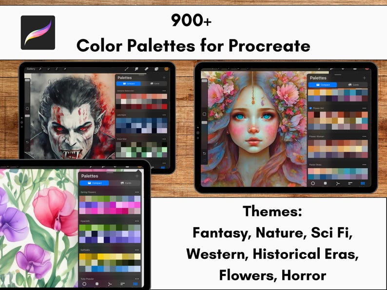 Procreate Color Palette Bundle: Horror, Scifi, Fantasy, Western ...