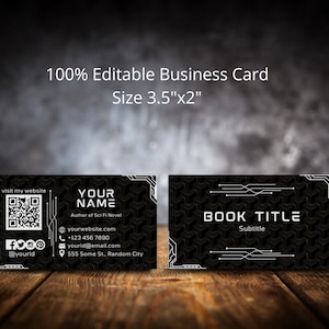 Professional Author Business Card Template Bundle 10 Cards Fully ...