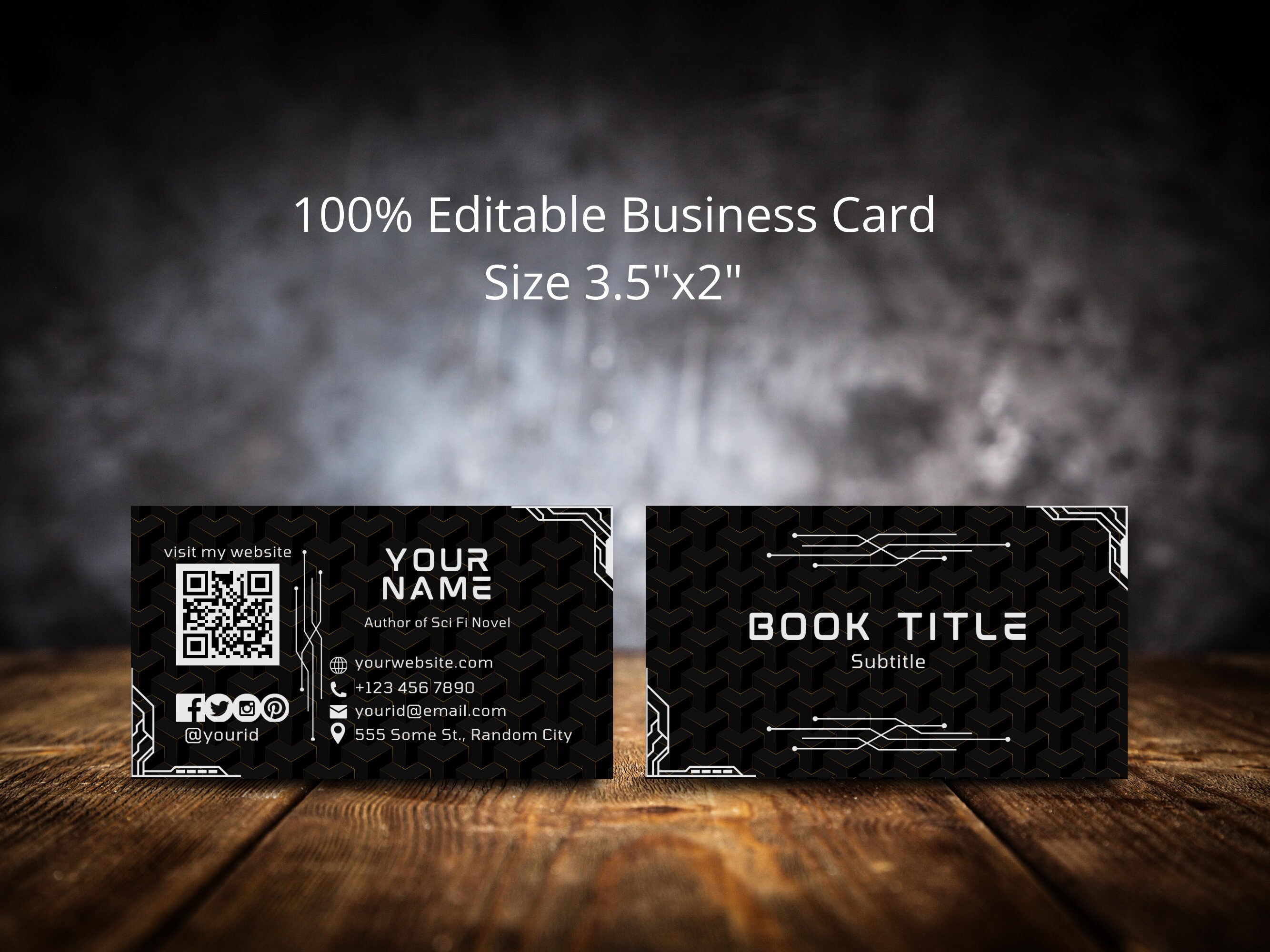 Professional Author Business Card Template Bundle 10 Cards Fully ...