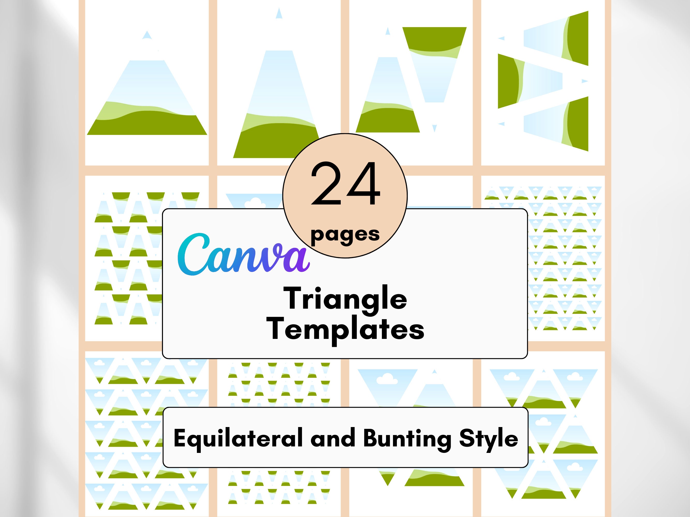 Canva Triangle Templates, Equilateral Bunting Style (instant Download ...