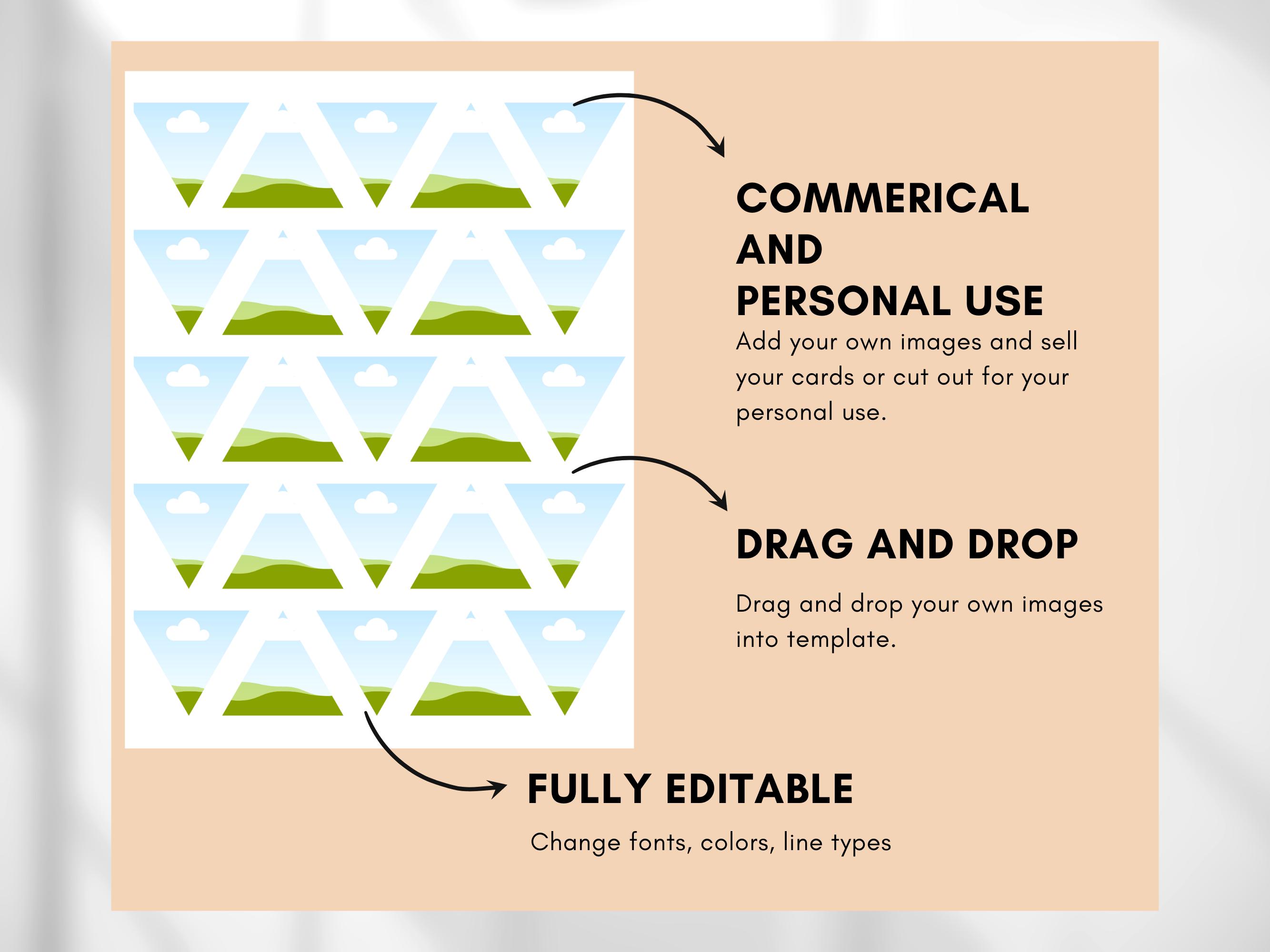 Canva Triangle Templates, Equilateral Bunting Style (instant Download ...