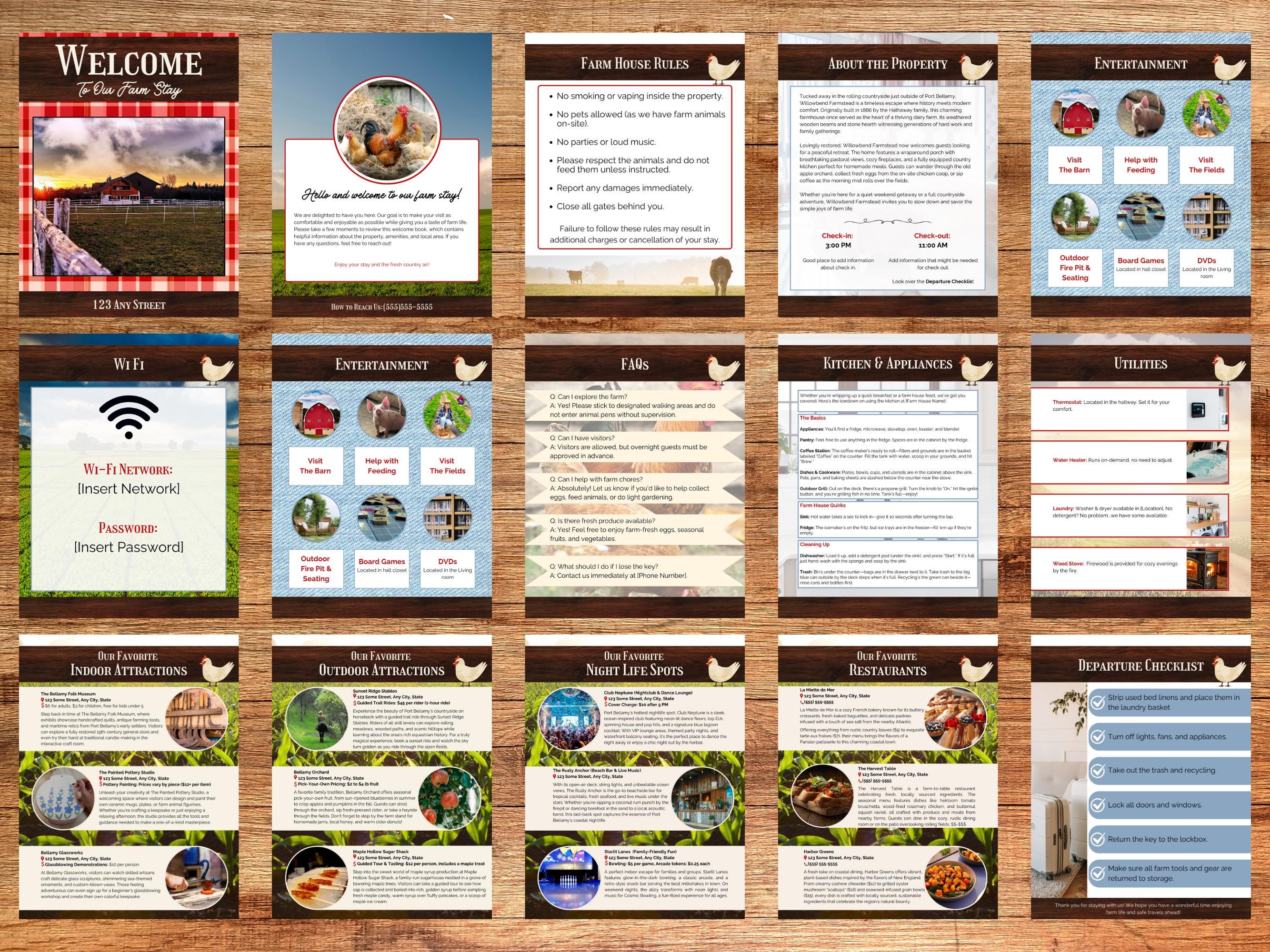 Airbnb Welcome Book Template Farm Vacation Rental Guide for Host Binder ...