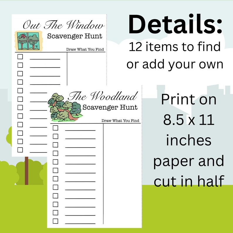 Woodland Scavenger Hunt Printable, Discovery and Explore Activities ...