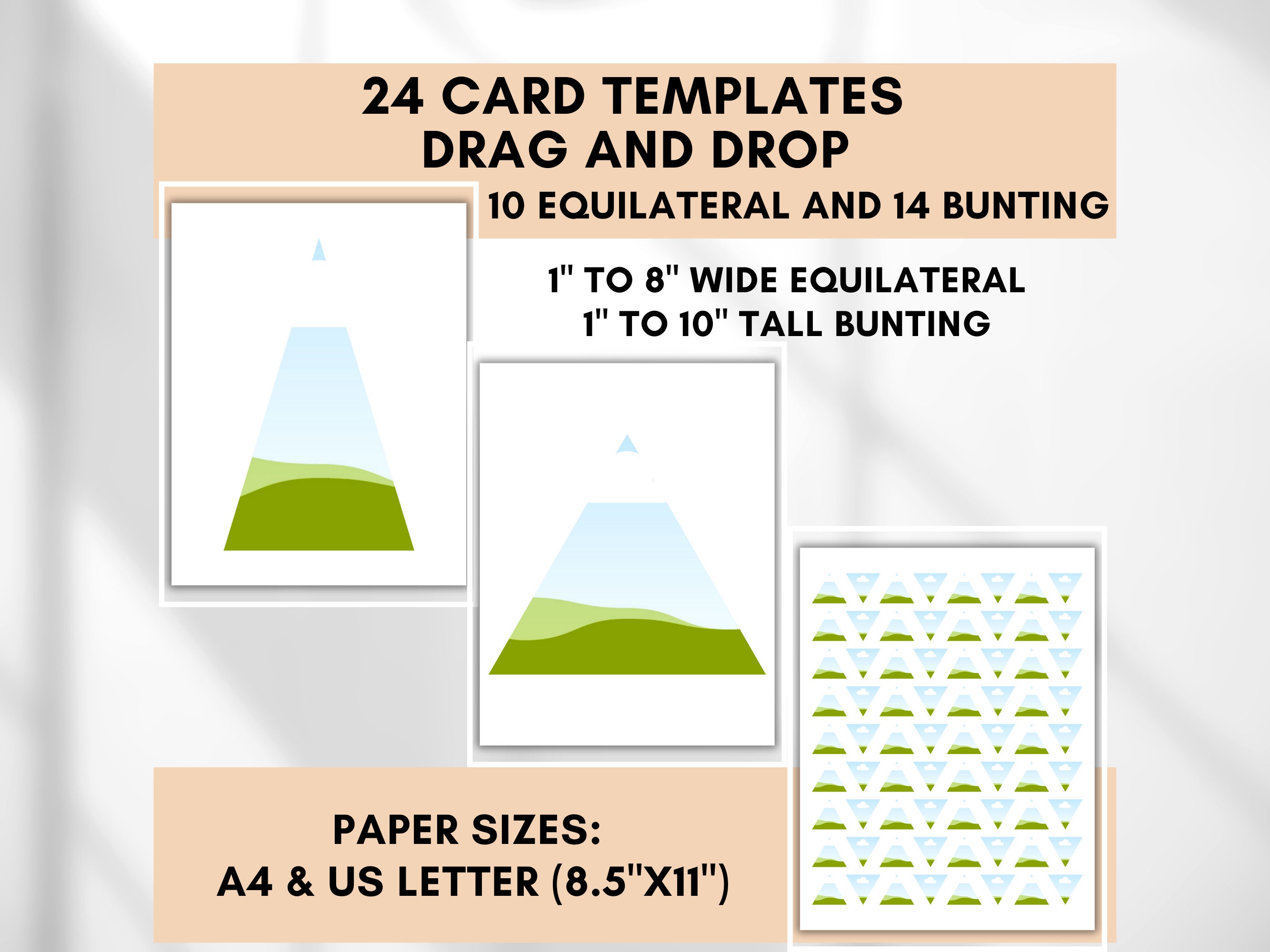 Canva Triangle Templates, Equilateral Bunting Style (instant Download ...