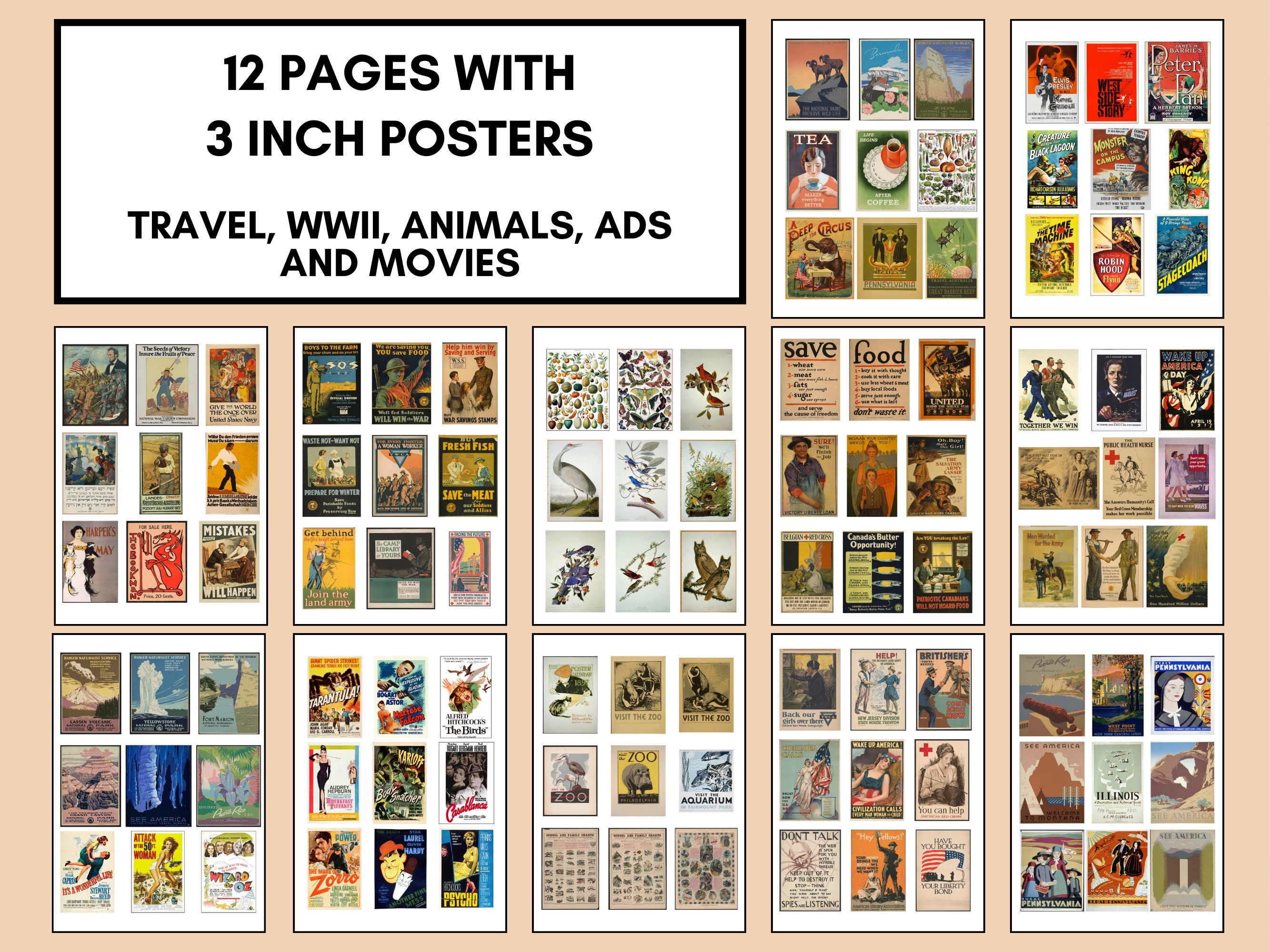 1:12 Miniature Dollhouse Poster | Miniature Movie Poster for Dollhouse ...