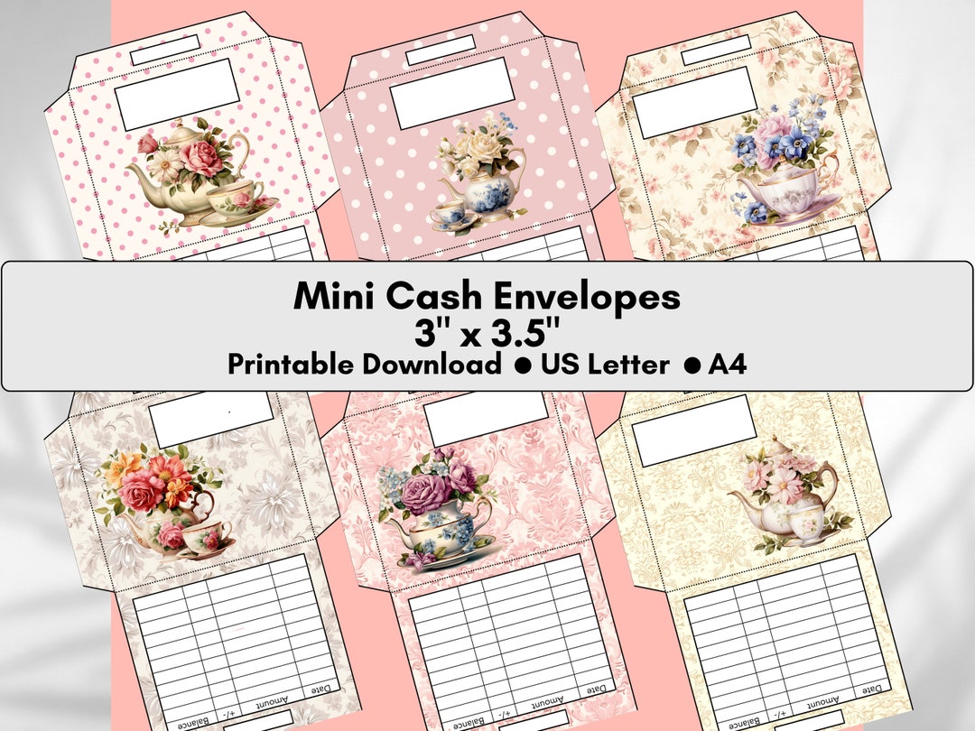 Tea Party Mini Cash Envelopes: Printable Budget System (PDF) - Etsy